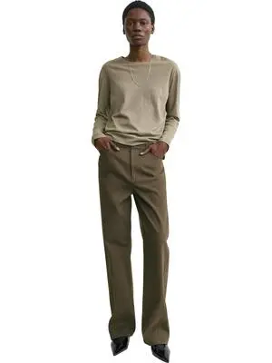 TOTEME Twisted Seam Relaxed Fit Trousers - Pepper
