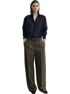 TOTEME Wide Tailored Trousers - Forest