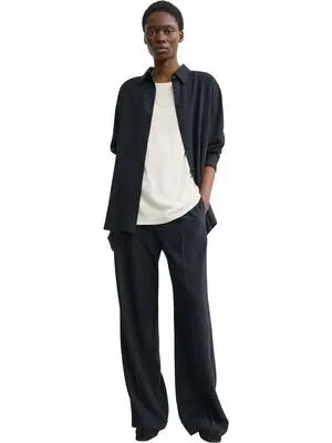 TOTEME Fluid Wide-leg Trousers - Navy