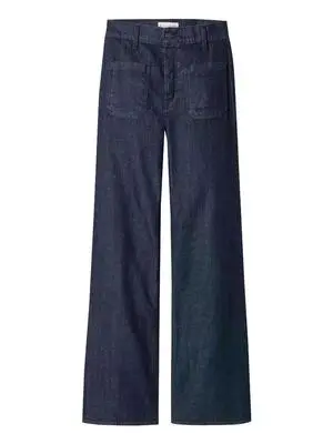 NILI LOTAN Florence Patch-pocket Jeans - Blue