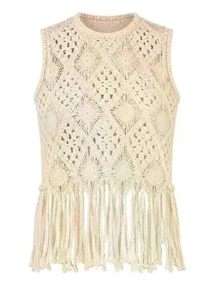 Hunter Bell Astor Crochet Blouse - Neutrals