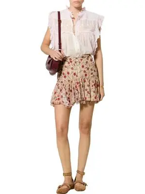 MARANT ETOILE Sleeveless High Neck Top With Ruffled Detailing - Pink