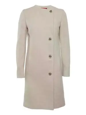 Hugo Boss Mesila Asymmetric Coat - Neutrals