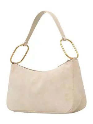 TWINSET Liliane Suede Shoulder Bag - Neutrals