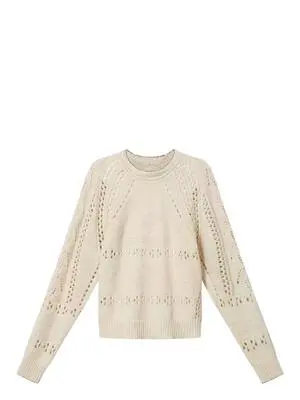 MARANT ETOILE Luce Pullover Cream White Textured Knit - Neutrals
