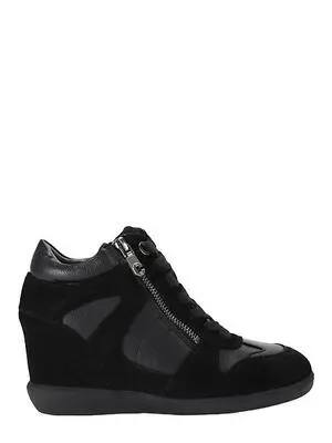 Carvela Altezza Wedge Leather Trainers - Black