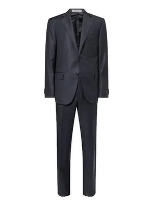 Corneliani Single-breasted Notch-lapel Wool Suit - Charcoal