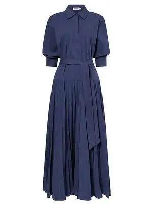 Simkhai Simkhai Arlo Belted Cotton-Blend Maxi Dress Midnight