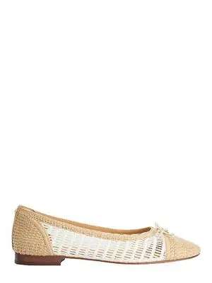 DUNE Raffia Ballet Flats With Bow Detailing - Multi Raffia