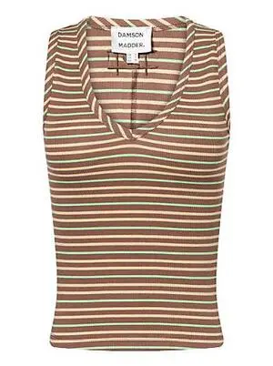 DAMSON MADDER Arlea Striped Cotton-blend Top - Multi