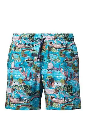 Derek Rose London Scenic Printed Swim Shorts - Multi-coloured