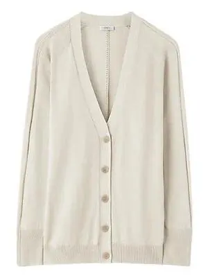 JOSEPH V-neck Relaxed-fit Silk Cardigan - Sandstone