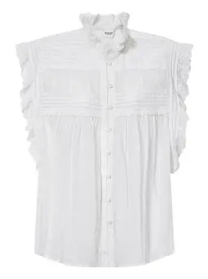 MARANT ETOILE Sleeveless Embroidered Blouse - White