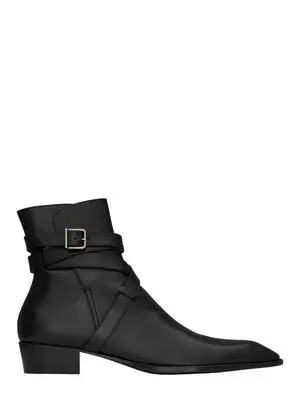 Saint Laurent Aurelien Jodhpur Boots In Smooth Leather - Black