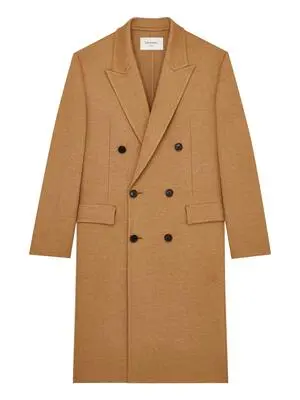 Saint Laurent Double-breasted Wool And Cashmere Felt Coat - Camel