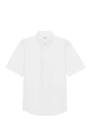 Saint Laurent Cassandre Shirt In Cotton Poplin - Blanc
