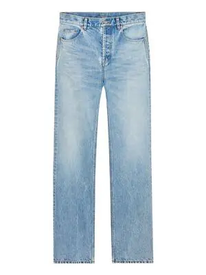 Saint Laurent Baggy Mid Rise Jeans - Blue Salt