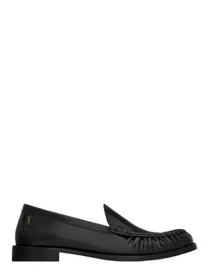 Saint Laurent Theobald Loafers In Glazed Leather - Black