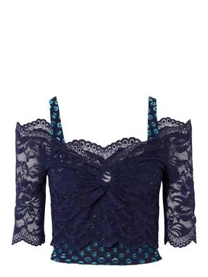 Rabanne Devoré Lace Blouse - Blue
