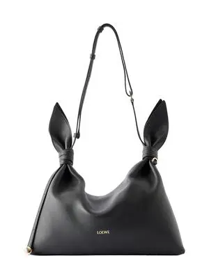 Loewe Knotted Leather Shoulder Bag - Black