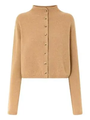 Khaite Annora Merino Wool And Cashmere-blend Cardigan - Neutrals