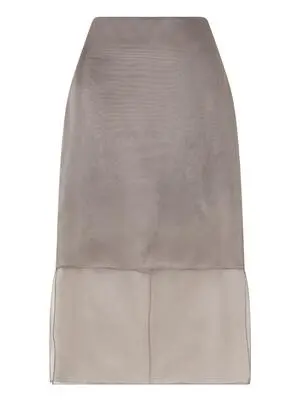 Brandon Maxwell The Brett Silk-organza Midi Skirt - Gray