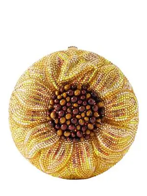Judith Leiber Sunflower Crystal-embellished Clutch - Yellow