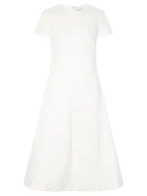 Brandon Maxwell The Ridley Linen-blend Midi Dress - White