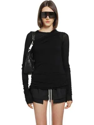Rick Owens Viscose Silk Jersey Athena T - Black