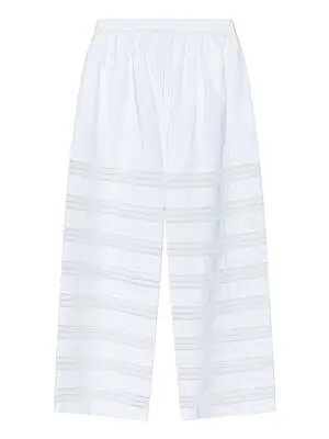 ALAÏA Alaïa White Cotton Culottes With Embroidered Inserts