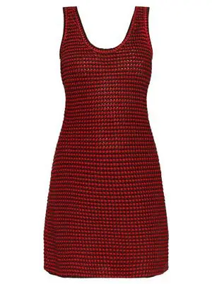 Alaïa Strappy Knit Mini Dress - Red