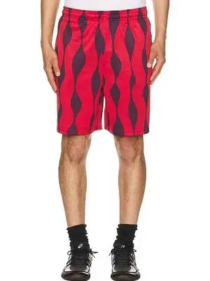 PARRA Waved Mesh Shorts - Red