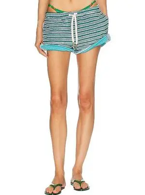 Casablanca Stripe Towelling Short - Blue Stripe