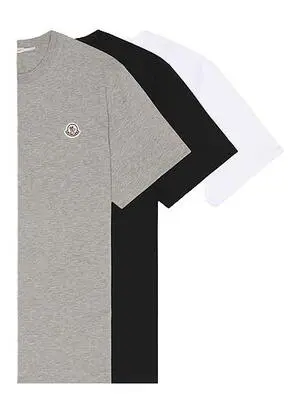 Moncler Short Sleeve Tee Pack Of 3 - Multi