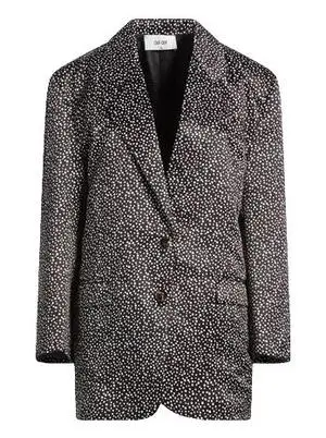 ODÌ ODÌ ODÌ ODÌ Single-Breasted Polka Dot Satin Blazer Black