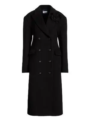 Giuseppe Di Morabito Double-breasted Wool Blend Coat With Brooch Detail - Black
