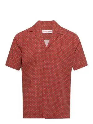 Orlebar Brown Relaxed Fit Short Sleeve Resort Shirt In Summer - Red