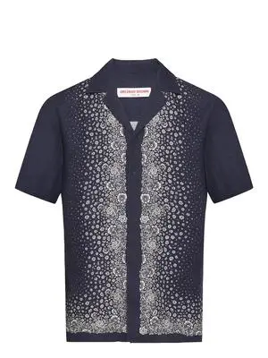 Orlebar Brown Relaxed Fit Linen Capri Collar Shirt In Night Iris - Blue
