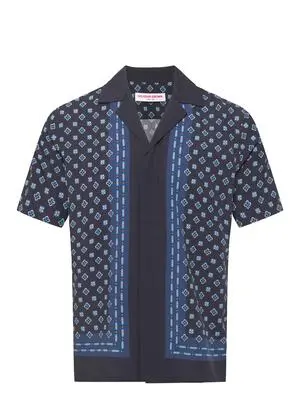 Orlebar Brown Relaxed Fit Short Sleeve Resort Shirt In Night Iris - Blue