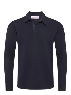 Orlebar Brown Classic Fit Pique Jersey Polo Shirt In Night Iris - Blue