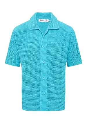 Orlebar Brown Automobili Lamborghini Organic Cotton Crochet Shirt - Synth Blue