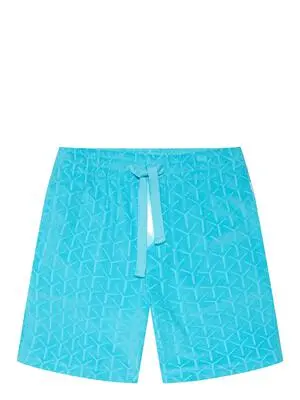 Orlebar Brown ORLEBAR BROWN Automobili Lamborghini Geometric Jacquard Towelling Sweat Shorts Synth Blue