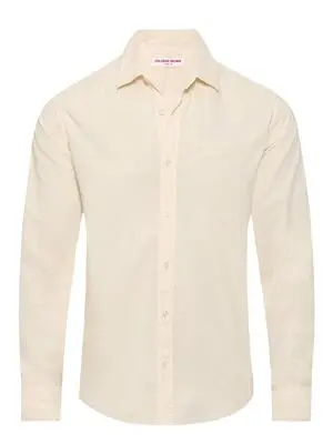 Orlebar Brown Tailored Fit Gart Dye Poplin Shirt - Latte