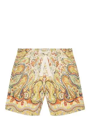 Orlebar Brown ORLEBAR BROWN Relaxed Fit Linen Shorts With Paisley Print Multi/vermillion
