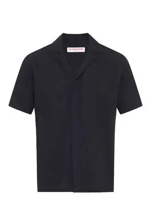 Orlebar Brown Relaxed Fit Capri Collar Italian Linen Shirt In Night Iris - Blue