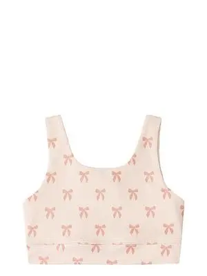 RYLEE + CRU Swift Sports Bra In Pink - Bows