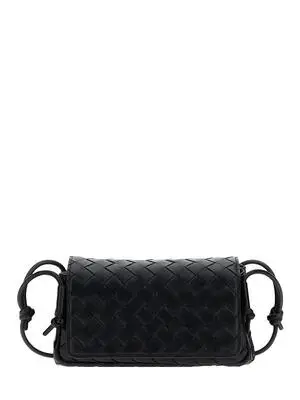 Bottega Veneta Bottega Veneta Intrecciato Leather Evening Bag Nero
