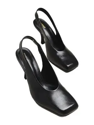 Maeve Square-toe Slingback Pumps - Black