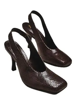Maeve Square-toe Slingback Pumps - Snake