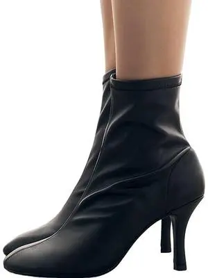 Maeve Round-toe Sock Boots - Black